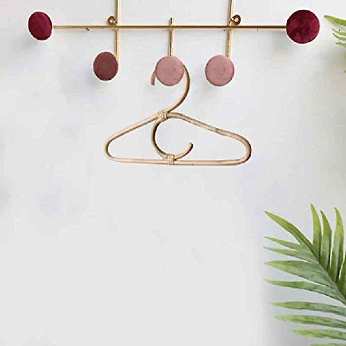 MXIAOXIA Rattan Clothes Hanger Style Kids Garments Organizer Rack Children Hanger Kids Room Decoration Hanger for Clothes