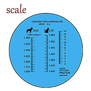3-in-1 Animal Clinical Refractometer, Measuring Animal's Health Index of Urine Specific Gravity and Serum Protein, Ideal for Veterinary and Pet Owner