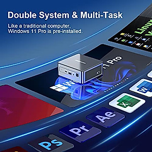 GEEKOM Mini PC Mini IT11, 11th Intel Core i7-11390H (up to 5.00 GHz), 32GB DDR4 RAM 2TB M.2 SSD, Windows 11 Pro Mini Computers NUC 11, USB4.0/8K UHD/WiFi 6/BT5.2, Home/Office Mini Desktop Computer