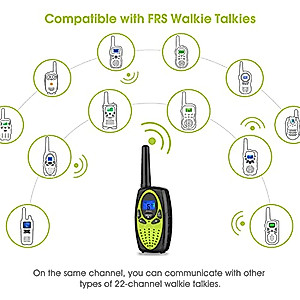Walkie Talkies Long Range, Topsung M880 FRS Two Way Radio for Adults with Mic LCD Screen/Durable Wakie-Talkies with Noise Cancelling for Men Women Outdoor Adventures Cruise Ship (Yellow Green 2 in 1)