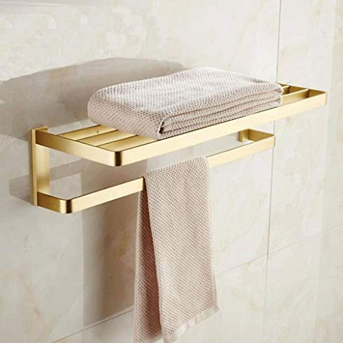 DINGZZ Double Towel Bar Stainless Steel Bathroom Kitchen Towel Holder Dual Towel Rod Rustproof Wall Mount