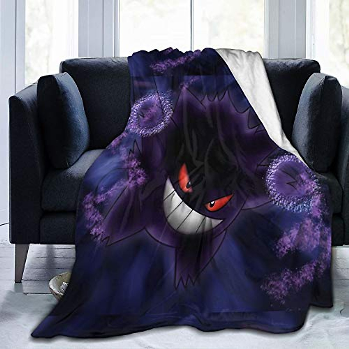 Gengar Blanket Ultra Soft Thick, All Season Anti-Pilling Flannel Throw for Sofa Throw Blanket Fit Couch Bed Sofa for Adult Child Warm