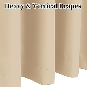 Rose Home Fashion Room Divider Curtain,Blackout&Thermal&Thick 108 inches Long Curtain,Extra Long and Wider Curtain,9 feet Blackout Curtains,Over Sizes Curtains(100by108 Inches(8.5'x9')-Biscotti Beige)