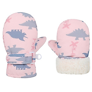 Slivery Color Toddler Gloves Kids Mittens Winter Warm Lined Fleece Gloves Waterproof Baby Boys Girls