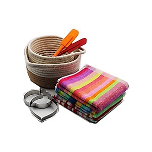 Oeleky Kitchen Towel Pack of 6, Absorbent Cotton Dish Towels for Kitchen 15x26 Inches, Stripe Design Kitchen Hand Towels