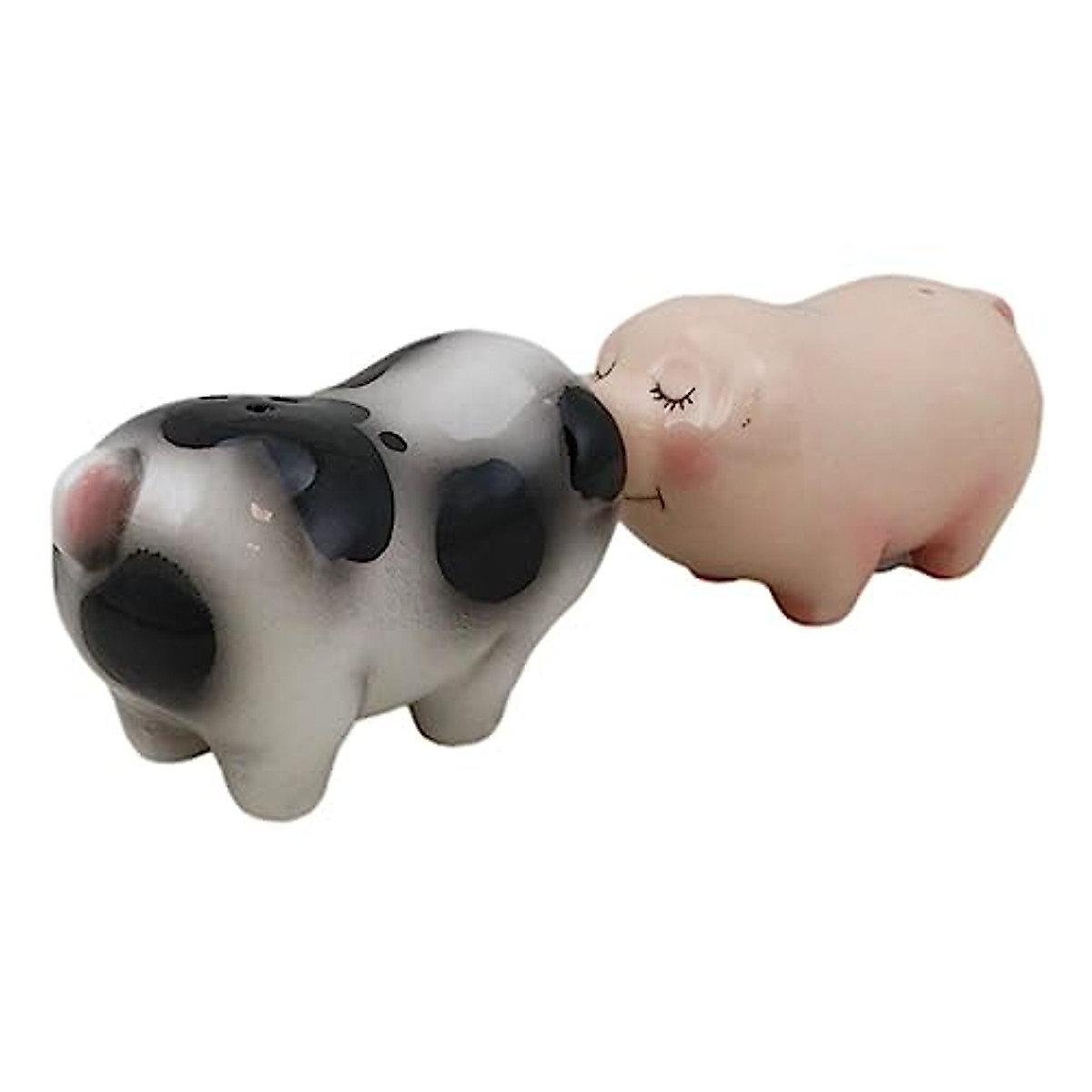 Ebros Gift Ceramic Star Crossed Lovers Chubby Country Farm Bacon Porky Pig Couple Kissing Salt And Pepper Shakers Set Valentines Pigs Piglets Figurines Party Kitchen Tabletop Collectible Accents