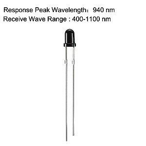 uxcell 10pcs Photosensitive Diode Photodiodes Light Sensitive Sensors,3mm Black Round Head Receiver Diode