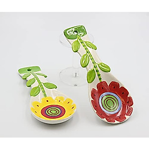 Appletree 9-1/4-Inch Ceramic Spoon rest, Set of 2