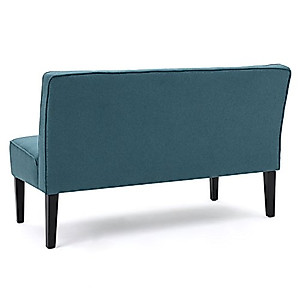 Christopher Knight Home GDFStudio Christopher Knight Home Dejon Modern Fabric Loveseat, Dark Teal, Matte Black