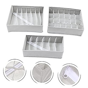Zerodeko 3 sets Sock Use for Drawer Bag Shirt Grey Underwear Dividers Organizer Bra Clo Divider Supplies Storage Folding Foldable Desk Underpants Washable Organizers Cloth Home Clothes