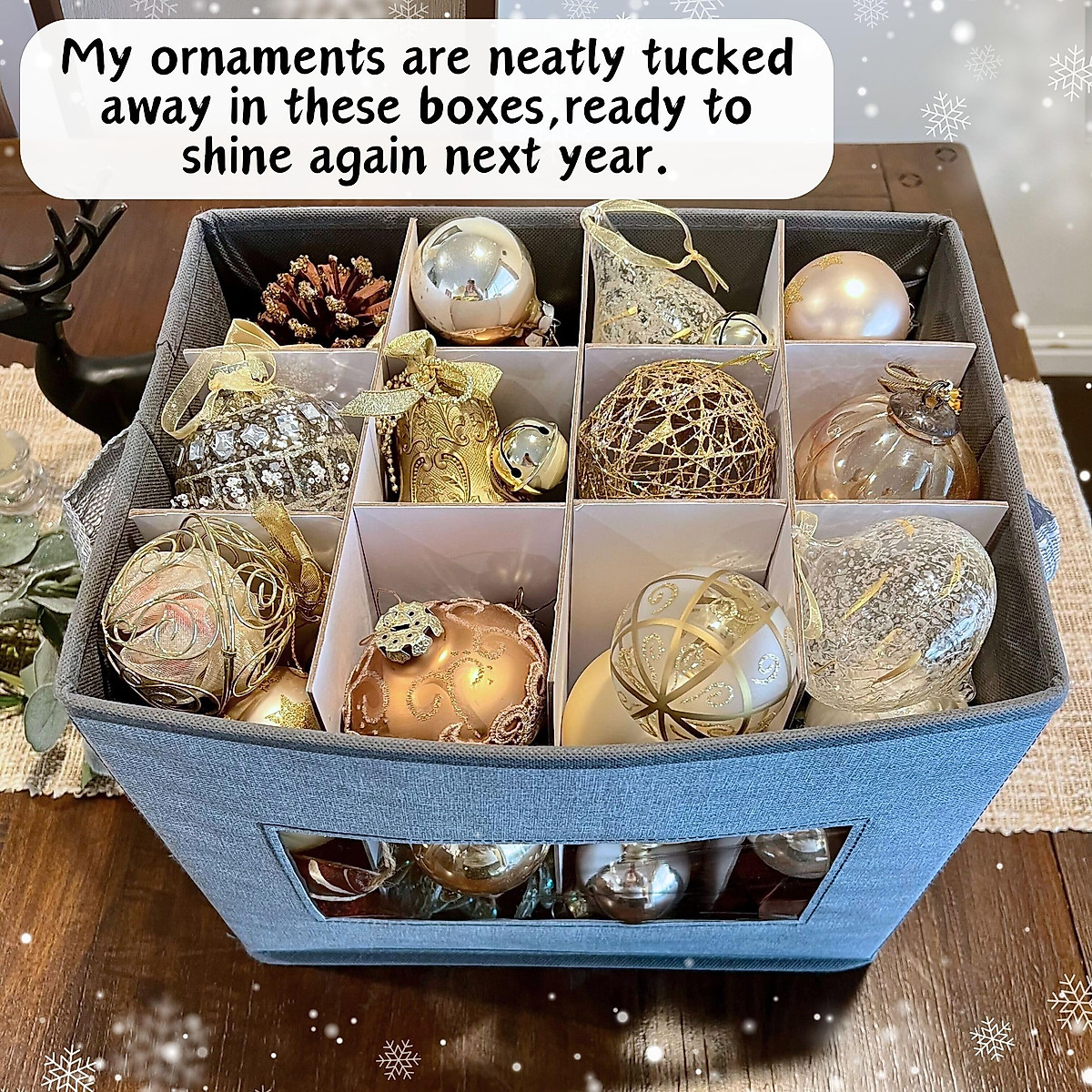 VENO 2 Pack Champagne Flutes Storage Box w/ Lid, Handles, Stemware Transport and Protection, China Storage Containers, Glassware Moving Boxes, Packing Supplies, Cardboard Dividers for 12 Glasses (Champagne Flute – set of 2)