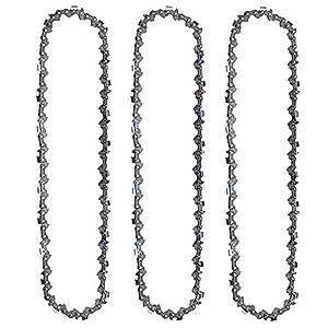 Wellsking 3 Pack 12 inch Chainsaw Chains 3/8 LP .050 Inch 45 Drive Links fits for Echo Greenworks 40v Chainsaw