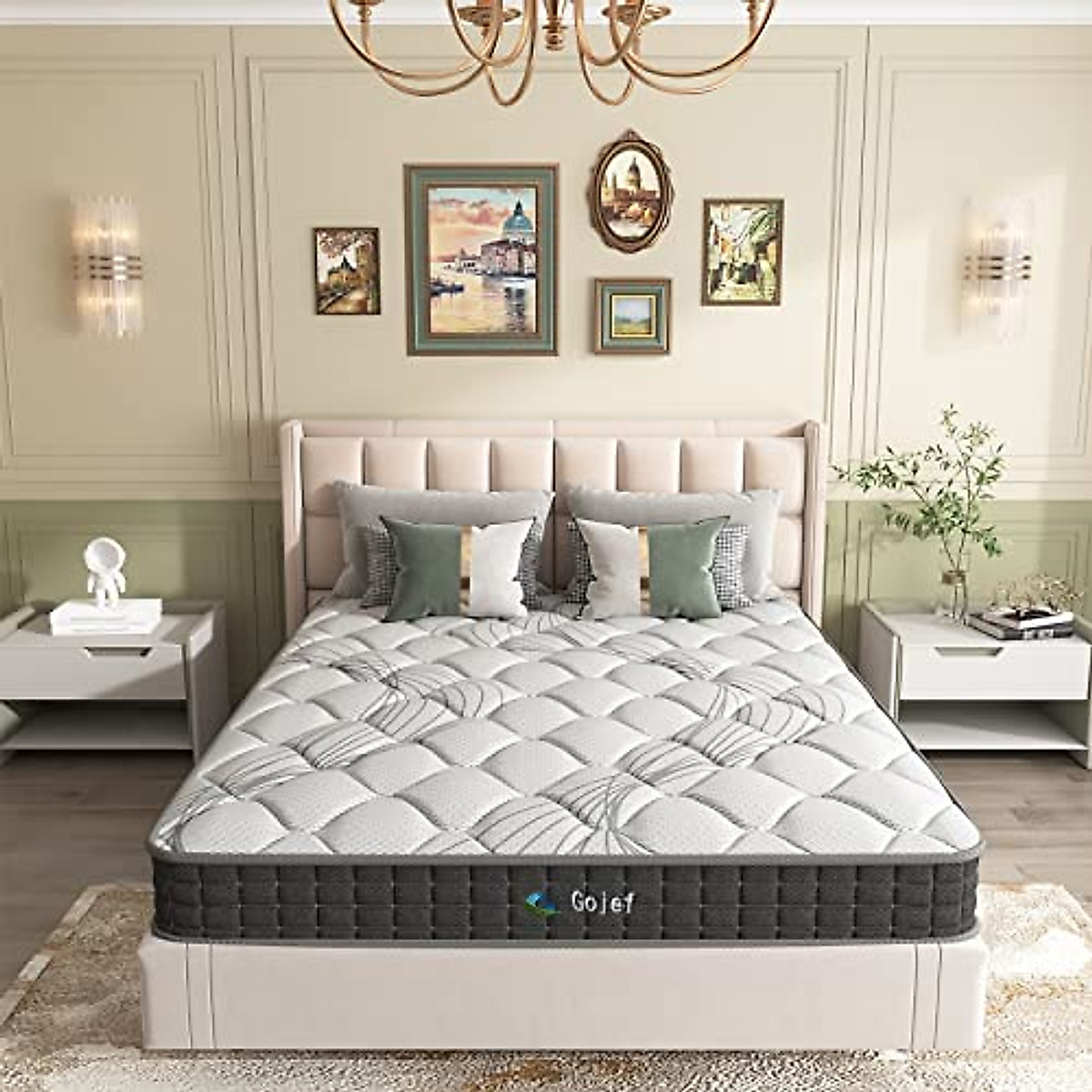 GOJEF Twin Mattress, 8 Inch Hybrid Mattress Twin Size, Memory Foam Mattress in a Box with Breathable Fabric & Supportive Steel Spring Coils, CertiPUR-US Certified & 100 Nights Trial