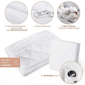 Iyasu Home Twin Japanese Floor Mattress- Shikibuton Floor Bed- Japanese Futon Mattress- Japanese futon Floor Mattress for Adults- 75 by 39 in. Japanese Mattress with Cotton Zip Cover