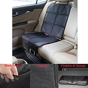 FLR 2 Pcs Car Seat Protector Black Waterproof Universal Foldable Car Seat Cover Protector Dog Mat with Thickest Padding for Child & Baby Cars Seats