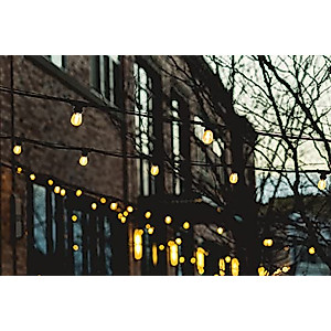 SFEG E26 Outdoor String Lights - 11W Warm White Incandescent Edison Bulb String Lights for Outside & Indoor - Dimmable Hanging Decorative Lights for Patio, Backyard, Garden, Porch, Wedding - 48-ft.
