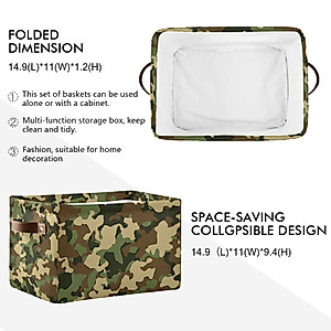 HUXINO Storage Basket Cube,Camo Camouflage Large Storage Bin Box Collapsible Clothes Toys Organizer Laundry Basket for Shelves Closet Kids Nursery Bedroom, 1 Pack