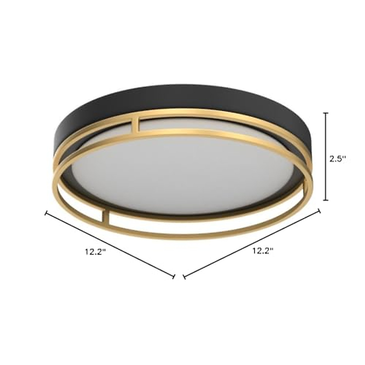 Flynix 12.5 Inch LED Flush Mount Ceiling Light Fixture, 26W, Super Bright 1700 Lumens, 3 Color 3000K/4000K/5000K, Dimmable Ceiling Lamp for Bedroom Hallway Bathroom Kitchen Laundry (Black Gold)