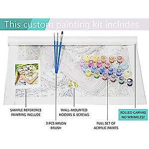 VATO Photo to Custom DIY Paint by Numbers for Adults,Your Own Private Picture Personalized Customized PBN, No Frame (16" x 20")