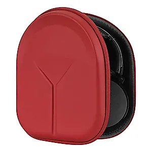 Geekria Shield Headphones Case Compatible with Sony WH-CH520, MDR-XB950BT, MDR-XB950N1, WH-XB910N, WH-CH720N, WH-1000XM5 Case, Replacement Hard Shell Travel Carrying Bag with Cable Storage (Red)