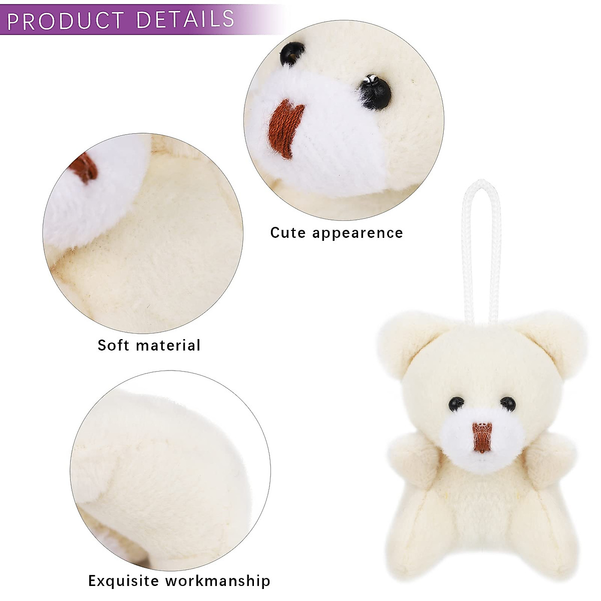 Fovths 24 Pieces Mini Plush Animals Toys Set Cute Small Stuffed Animal Keychain Set for Easter Hunts, Basket Stuffers, Easter Party Favor, Goodie Bag Fillers, 2.4 Inches