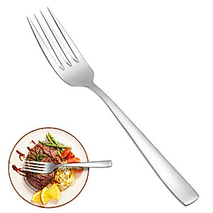 16 Piece Dinner Forks Set,Top Food Grade Extra-Fine Stainless Steel Forks with Squared Handle,Forks Silverware,Metal Forks for Home Kitchen Restaurant Hotel,8 Inches,Mirror Finish & Dishwasher Safe