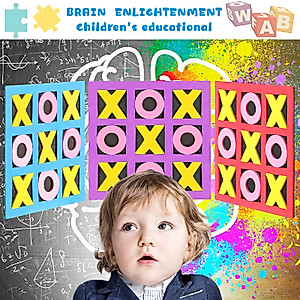 Tic Tac Toe - (Pack of 36) Foam Tic-Tac-Toe Mini Board Game for Kids - for Birthday Party Favors, Goody Bag Fillers, End of Year Gifts for Students (Blue, Purple, Red)