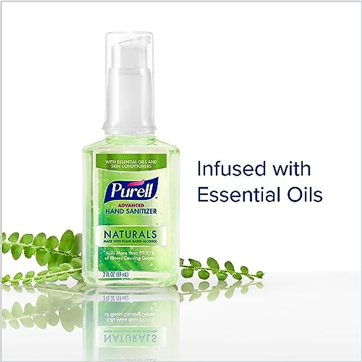 Purell Advanced Hand Sanitizer Naturals with Plant Based Alcohol, Citrus scent, 2 Fl Oz Travel Size Pump Bottle (Pack of 6), 9623-04-EC
