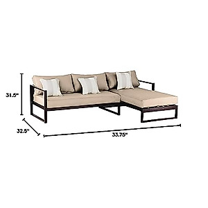 Serta Modern Outdoor Patio Furniture Collection with Bronze Metal Frame Finish, Sectional