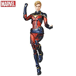 MAFEX No. 163 Captain Marvel Endgame Version, Total Height Approx. 5.9 inches (150 mm), Painted Action Figure