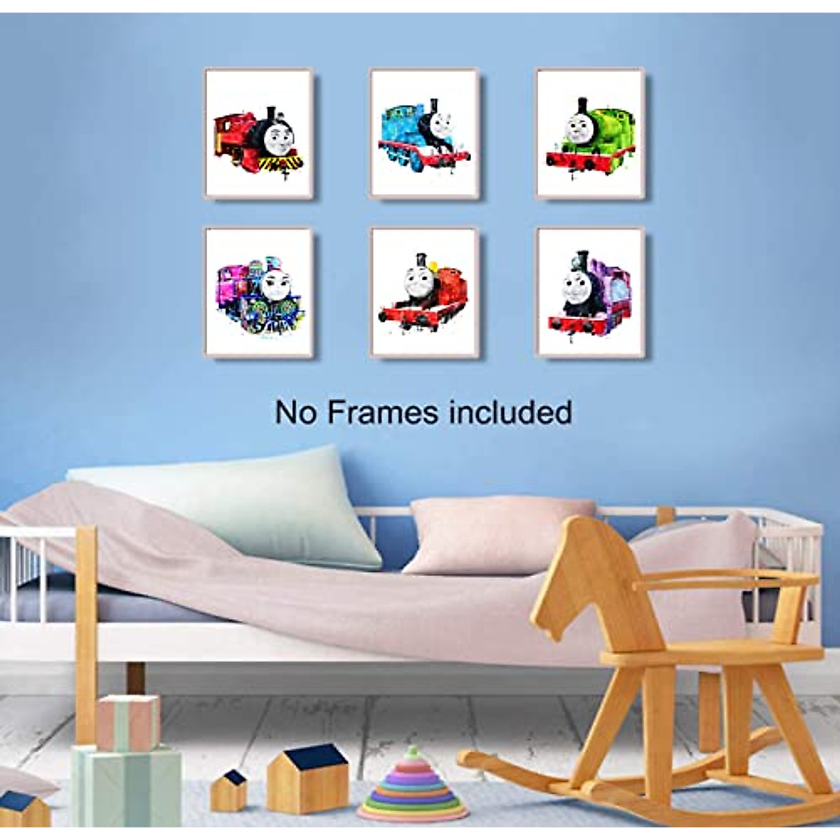 Thomas the Train Watercolor Posters Set - Unframed Kids Room Art