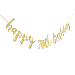 Happy 70th Birthday Banner - 70th Birthday Banner,70 Banner Gold,70th Anniversary Banner Gold,70th Birthday Banner for Women/men,happy 70th Birthday Banner Party Decorations