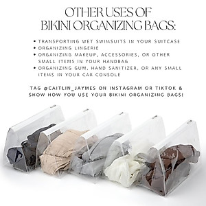 Caitlin Jaymes Bikini Organizing Bags (Pack of 10) - Clear Swimwear Storage Bags for Closet | Drawer Organization for Women's Swimsuits - Small