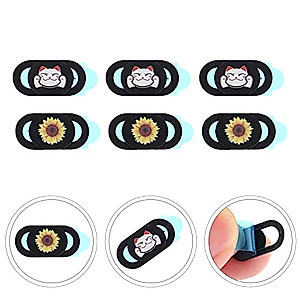 SOLUSTRE 18 pcs for Sticker Cute Shutter Ultra Phone Thin Lens Webcam Laptop Slide Cam Tablet Blocker Adhesive Camera Cat Web Privacy Computer Ultra- Covers Smartphone Ultra-Thin Cover