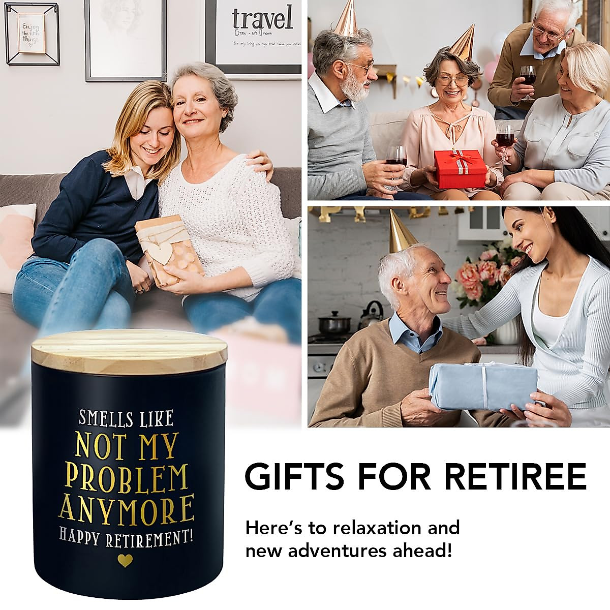 Retirement Gift for Woman, Man 2024-10 oz Soy Wax, Lavender Vanilla Retired Candle - Funny Coworker Leaving Gifts, Smells Like Its Not My Problem Anymore Candle for Teacher, Nurse, Boss, Friends