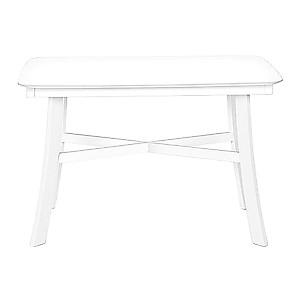 Monarch Specialties 1323, 48" Rectangular, Small, Kitchen, Room, White, Wood Legs Dining Table-36"X 48" Veneer Top, 47.25" L x 35.5" W x 29.5" H