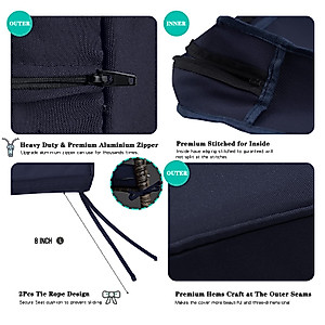 4Pcs Outdoor Patio Seat Cushion Back Pillow Replacement Covers,Fit for Patio Furniture Sectional Sofa Chair Conversation Set,Water-Resistant Fadeless Slipcover,22Lx22Wx4H Inch,Navy-Cover Only