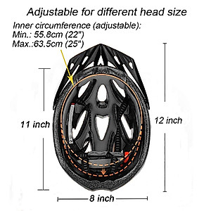 UPANBIKE Adult Bike Helmet Mens Bike Helmet Riding Helmet One-Piece Adjustable Womens Bike Helmet Head Safety Protection for Mountain Bike Road Bike(Pink+Black)