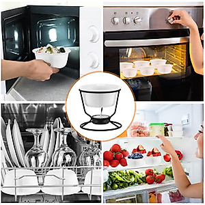 Rossesay 8 Pcs Ceramic Butter Warmers for Seafood Set 4.7oz Butter Warmer with 32 Pcs Tealight Candles for Chocolate Cheese Fondue Melting, Dishwasher Safe, Microwave Safe, Oven Safe, White