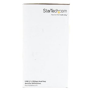 StarTech.com Dual-Bay USB 3.1 to SATA Hard Drive Docking Station, USB 3.1 (10 Gbps), External 2.5/3.5" SATA I/II/III, SSD/HDD Docking Station, Hot-Swap Hard Drive Bay, Top-Loading (SDOCK2U313)