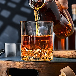 18 Pack Old Fashioned Whiskey Glasses 10 oz Bourbon Glass Cocktail Glasses Rocks Glasses for Whiskey Bourbon Liquor and Cocktail Drinks Gift for Men Women Home Bar (Elegant)