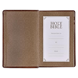 KJV Holy Bible, Standard Size Faux Leather Red Letter Edition Thumb Index & Ribbon Marker, King James Version, Medium Brown
