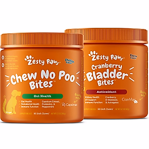 Chew No Poo Bites - Coprophagia Stool Eating Deterrent for Dogs + Cranberry Soft Chews for Dogs - Kidney, Bladder & Urinary Tract Wellness