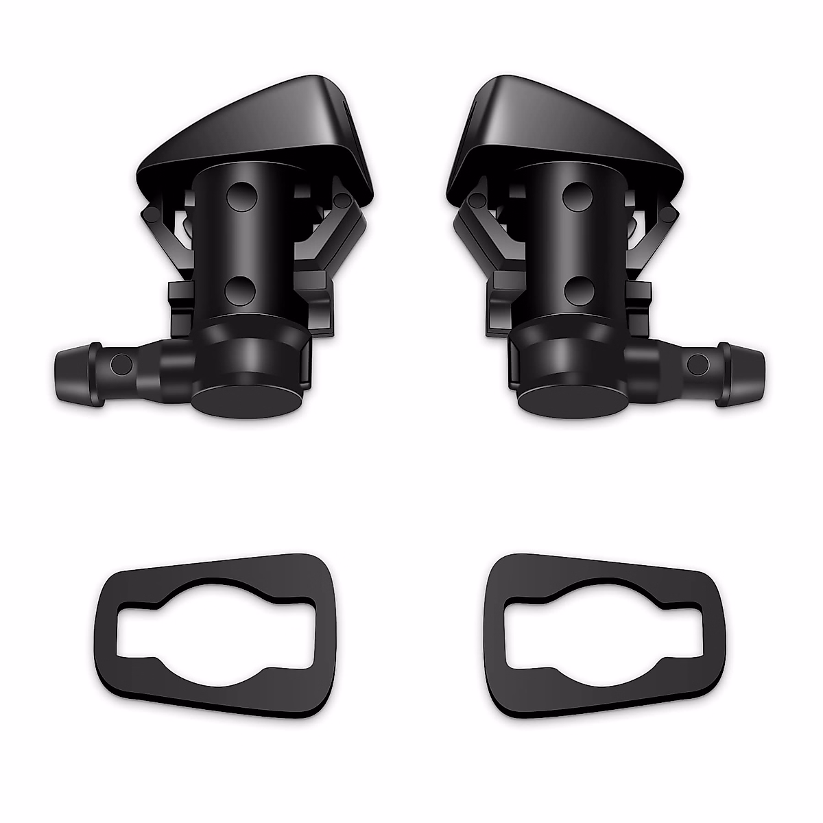 Belleone Windshield Washer Nozzle Kit Compatible with 2005-2016 Jeep Grand Cherokee, 2005-2013 Chevy Malibu, Pontiac G6, Saturn Aura, Replace #55372143AB, 15247800, 55156427AB, 55079049AA, 2PCS