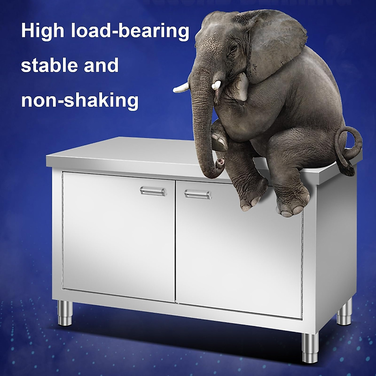 Double Door Storage Cabinet Work Table Stainless Steel Kitchen Restaurant Prep Table Multifunctional Practical Work Table Chopping Vegetables Chopping Bones Kneading Without Shaking(80x50x80cm)