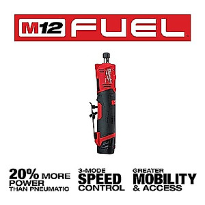 Milwaukee 2486-22 M12 Fuel 1/4" Straight Die Grinder 2 Battery Kit