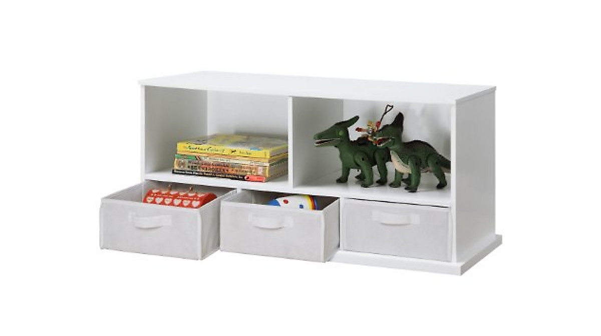 Stackable 5 Shelf Storage Cubby with Baskets