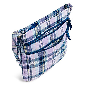 Vera Bradley Women's Cotton Triple Zip Hipster Crossbody Purse, Summer Stars - Recycled Cotton, One Size