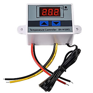 2Pcs Digital LED Temperature Controller Module 220V Digital Thermostat Switch Electronic Thermostat with Waterproof Probe Programmable Heating Cooling XH-W3001