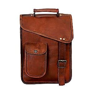 13" leather satchel tablet bag laptop case office briefcase messenger gift for men computer distressed shoulder bag